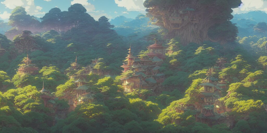 Lexica - Highly detailed vfx panoramic landscape of studio ghibli ...