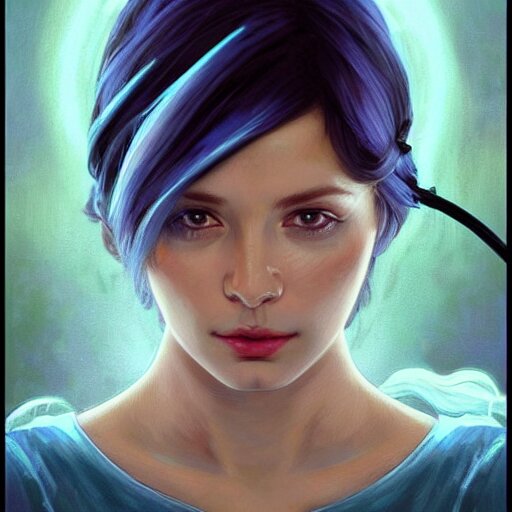 Lexica - Hyperrealistic oil painting of half - electric necromancer ...