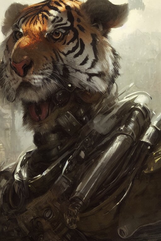 Lexica - Portrait male anthro tiger dressed in military clothes ...