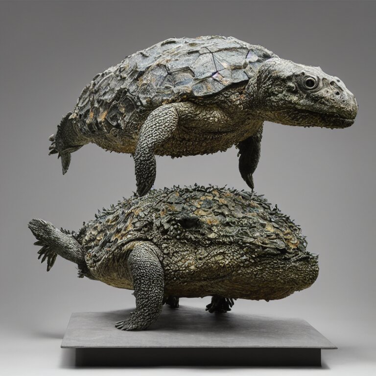 Lexica - Hyperrealistic sculpture of a graphite fossilized ancient ...