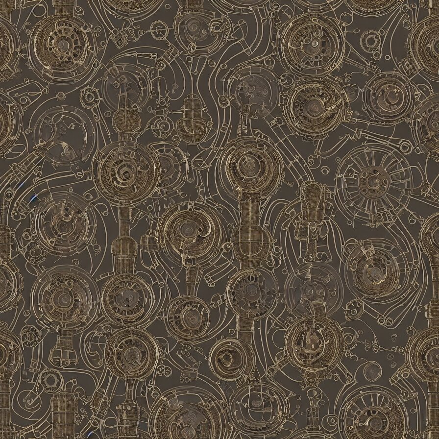 Lexica - Seamless pattern of steampunk cybernetic biomechanical robotic ...