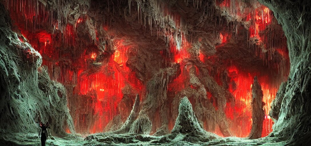 Lexica - High technological alien spaceship with red leds, spiky ...