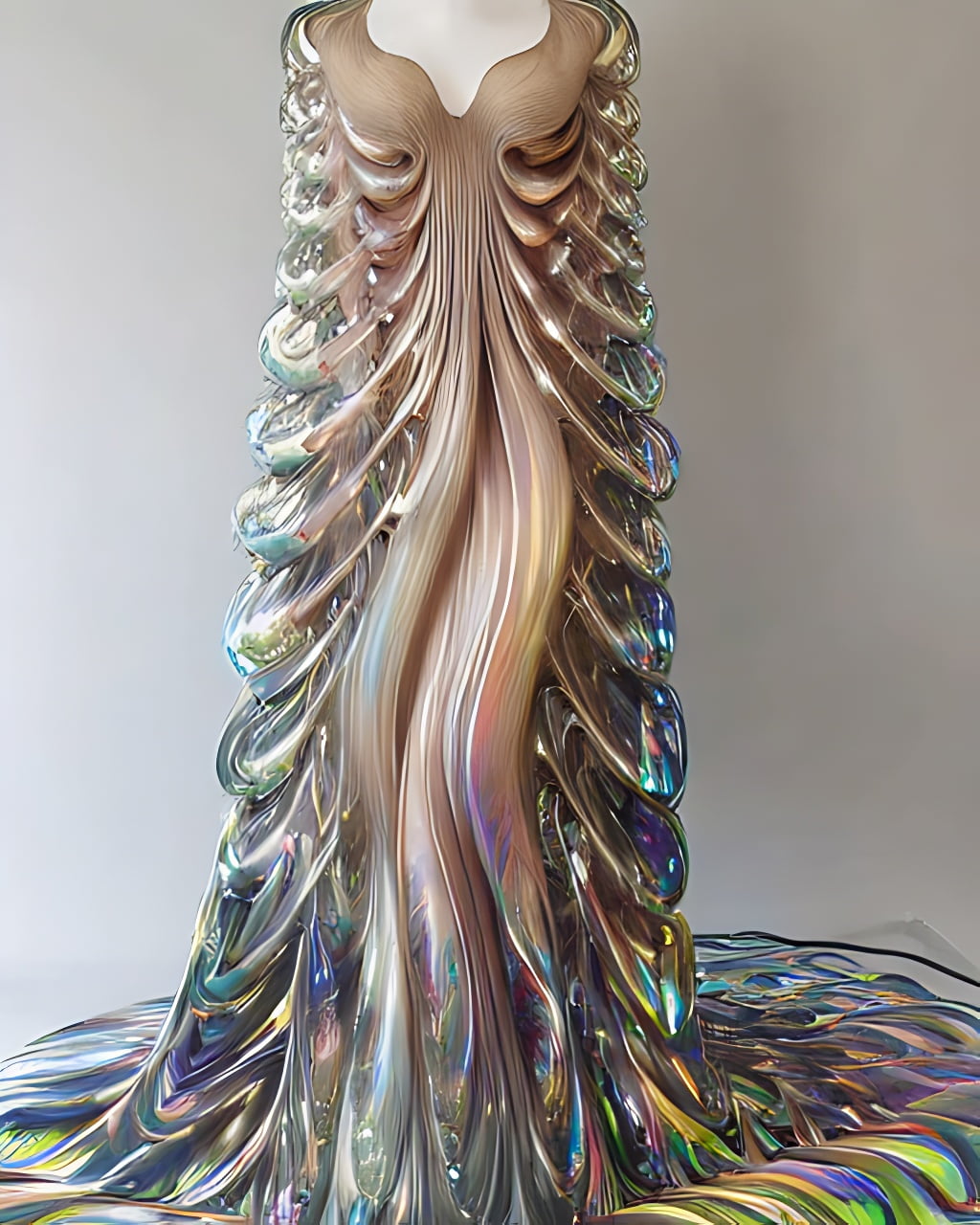 Lexica - Iris van herpen complex flowing liquid inspired forms huge gown with layers flowing ...