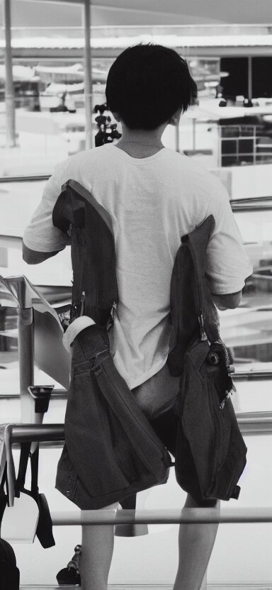 Lexica - “ a portrait of luffy at a airport, back shot, by shunji dodo ...