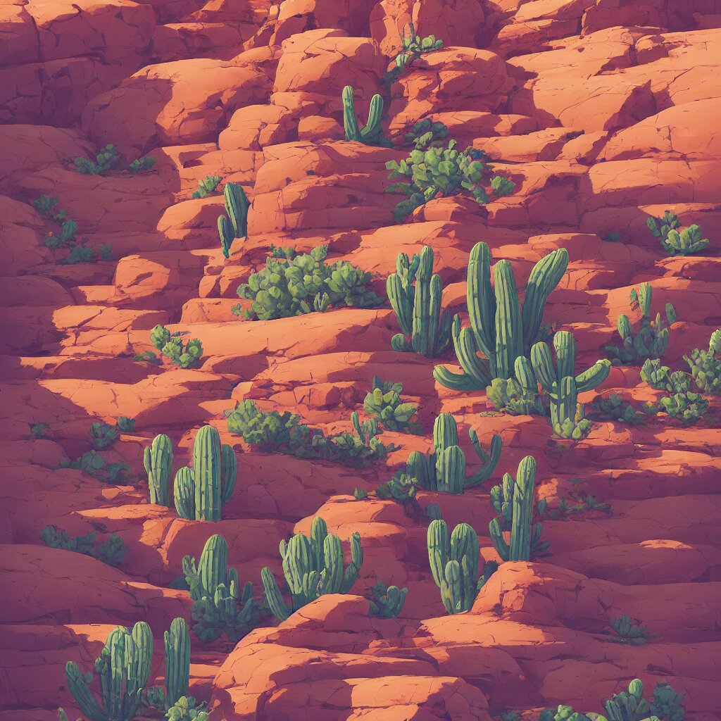 Lexica - Desert background stylized, rocks, cactus, cliff, art gta 5 ...
