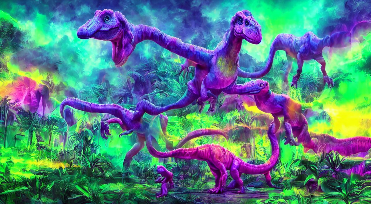 Lexica - Spectral purple neon dinosaur, spectral neon pink dinosaur ...