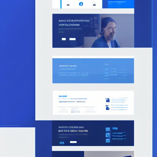 ui design of a saas website, minimal design, blue color scheme ...