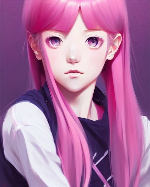 Lexica - Cute girl with pink hair | | very very anime!!!, fine - face ...