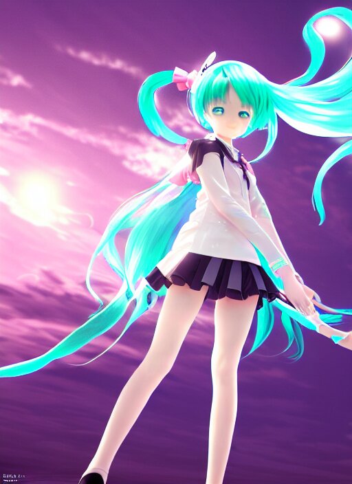 Lexica - Hatsune miku walk in park, global illumination!! intricate ...