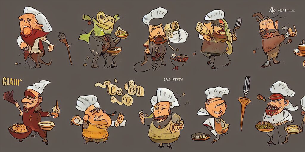 Lexica - Card design concept art for a fantasy game about chefs and ...