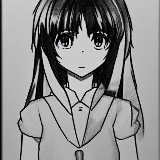 Lexica - Pencil sketch. anime. amber from genshin impact.