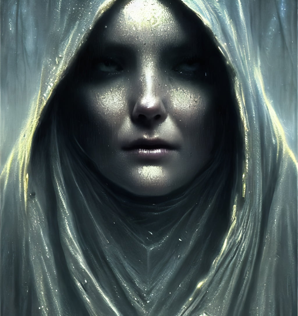 Lexica - Hyperrealist portrait of beautifully crystalized ring wraith ...