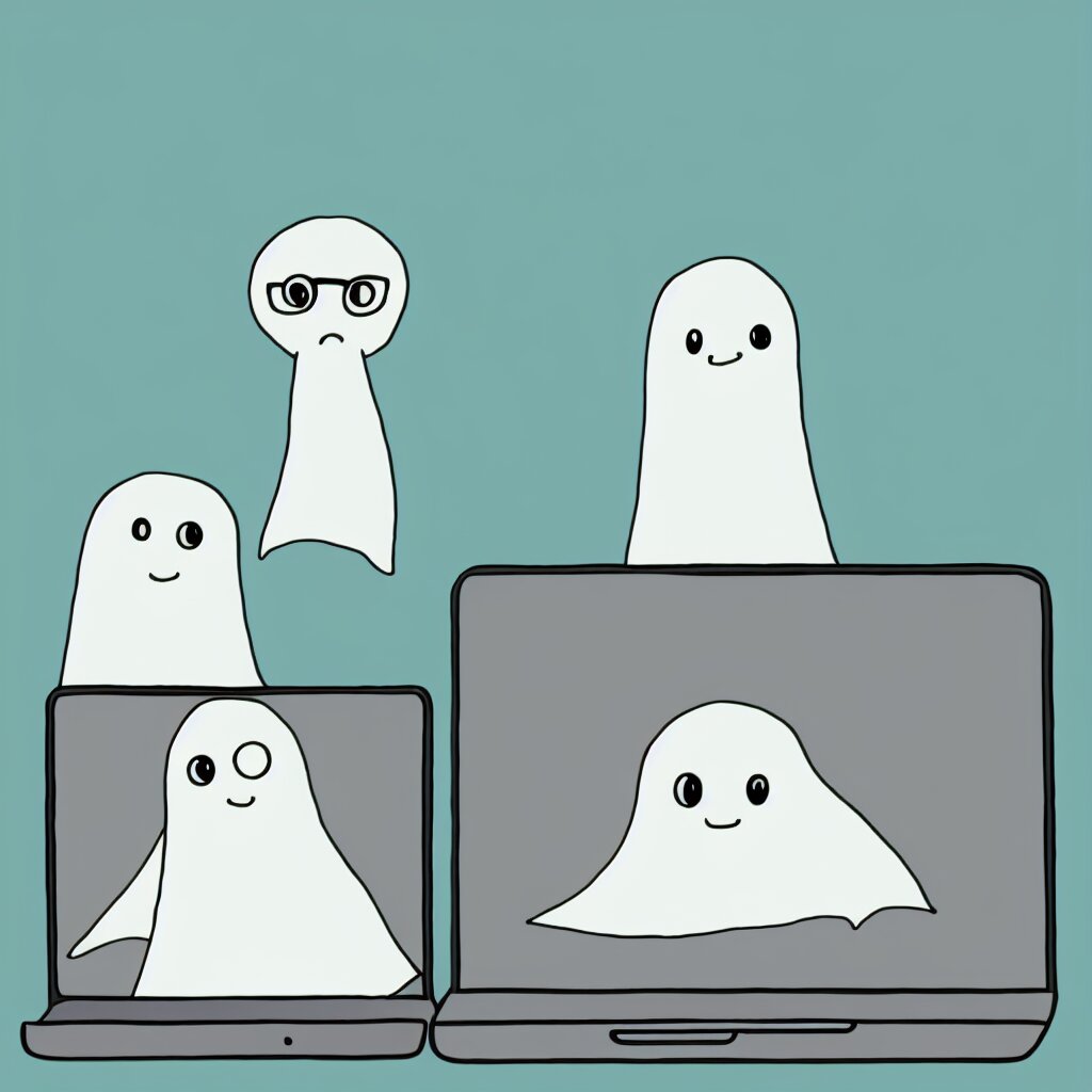 Lexica - Illustration of a cute friendly ghost with glasses with a ...