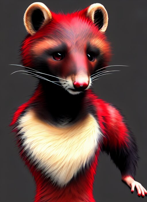 Lexica - Furry - red - black - male - weasel - detective - fursona uhd ...