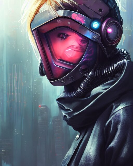 Lexica - Blonde female rouge assassin running, wearing cyberpunk ...