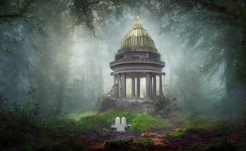 Lexica - A Neoclassical tower with dome on a magical gloomy mystical ...