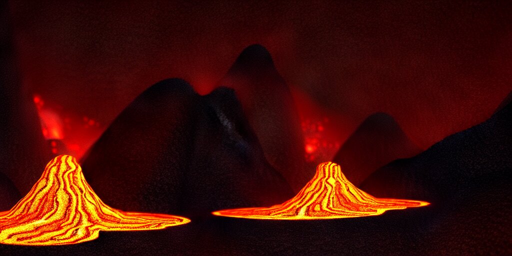 Lexica - Of a dark and smokey mountain with large strange cute friendly ...