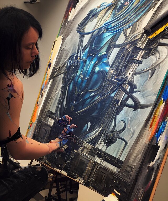 Lexica - photo of futuristic holy futuristic cyborg-robot-painter ...