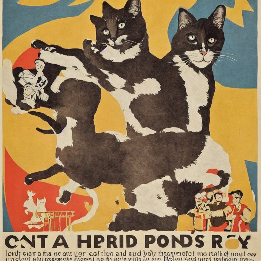 Lexica - Propaganda poster with a cat as the centerpiece