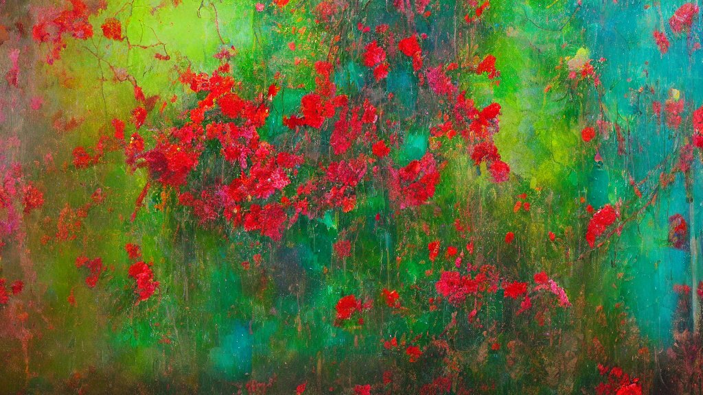 Lexica - A riotous display of dense blossoming overgrowth, oil drip ...