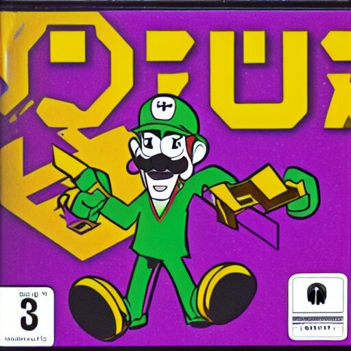 Lexica - NES game box Waluigi Quest