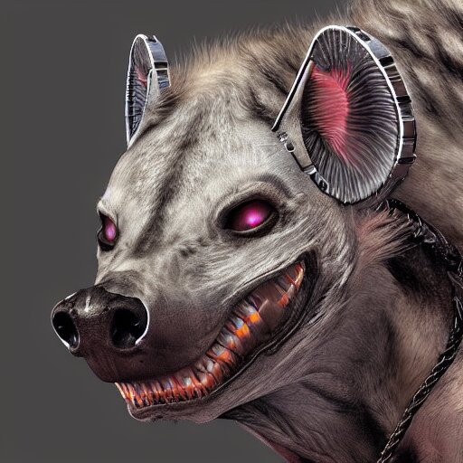 Lexica - Realistic cyborg hyena, highly detailed video game concept art