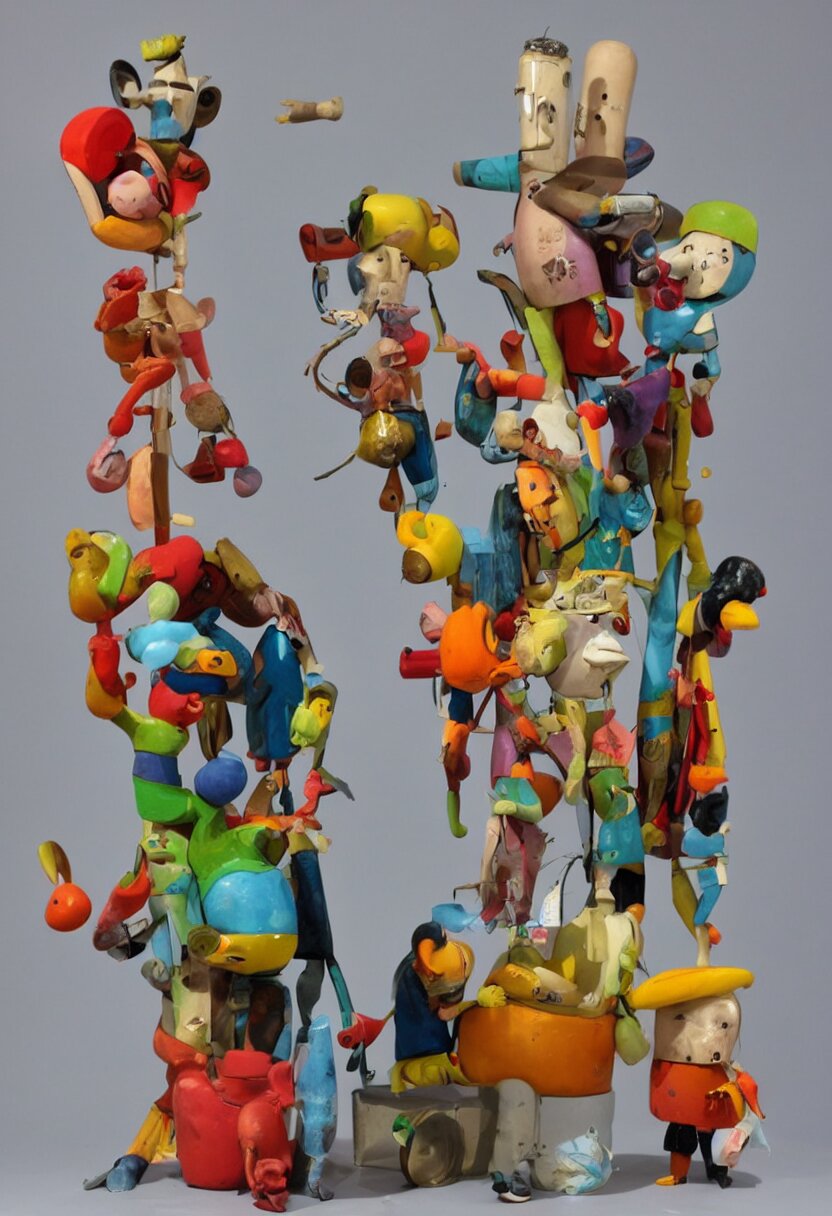 1 9 6 0 s weirdo cartoon sculpture toy on display - Arthub.ai