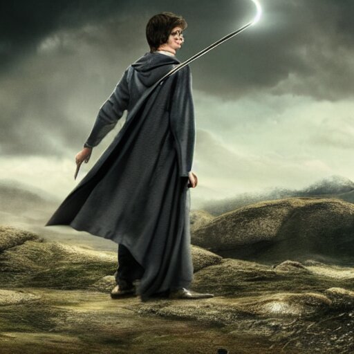 Lexica - Harry potter standing and casting a wand, back view ...