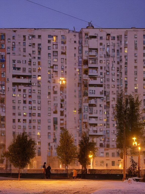 Lexica - Film still of low russian residential building in suburbs ...