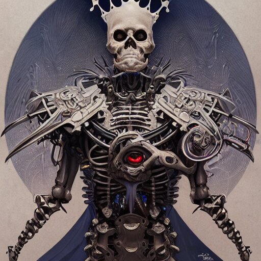Lexica - Ultra realistic illustration of the cybernetic skeleton king ...