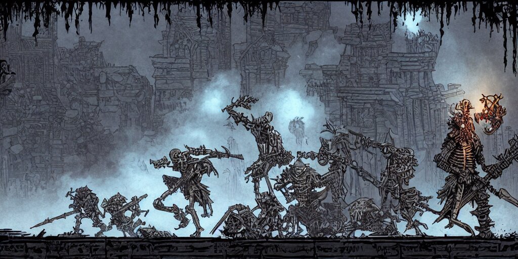 Lexica - Skeleton enemy character design. darkest dungeon. pc game ...