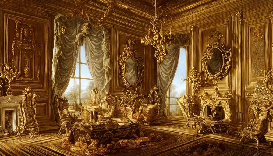 Lexica - Photo of rococo interior, hyperrealism, extreme detail ...