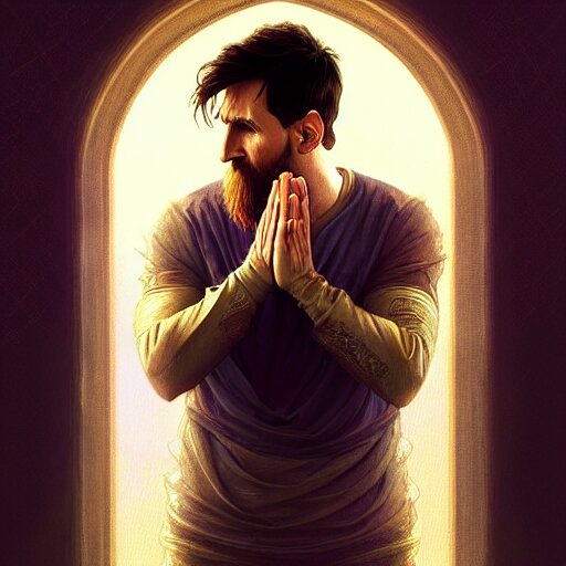 Lexica - Lionel messi praying like a muslim, d & d, fantasy, intricate ...