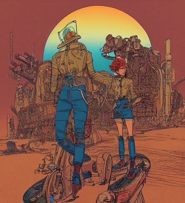 Lexica - Atompunk / decopunk powered in the style of jean giraud in the ...