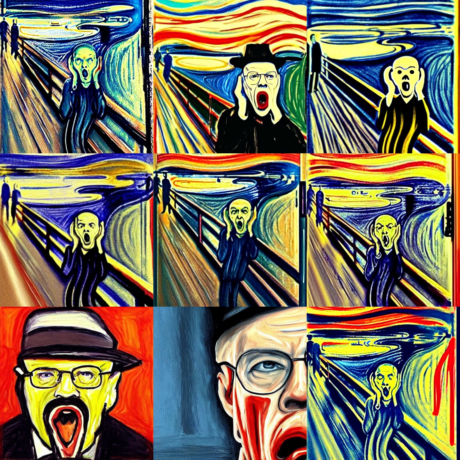 Lexica - The Scream painting but the guy screaming is Walter White