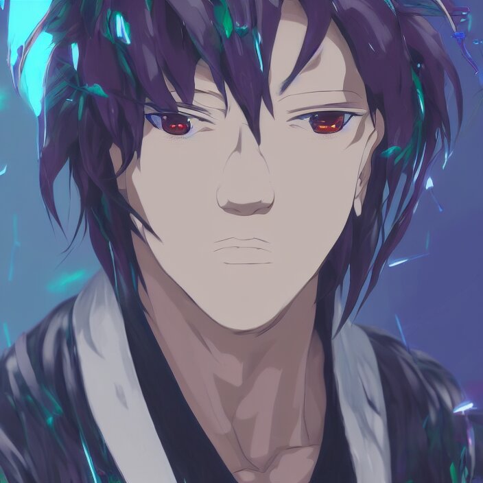 Lexica - Portrait of a male anime character, kannon mindar android ...