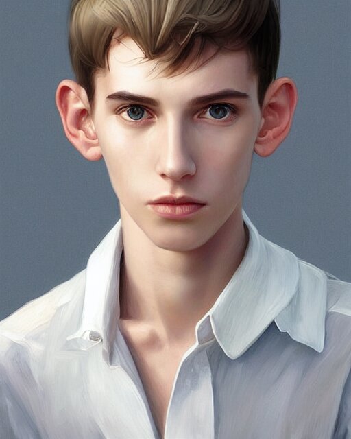 Lexica - Portrait of 1 5 - year - old boy, a tall, slender boy with a ...