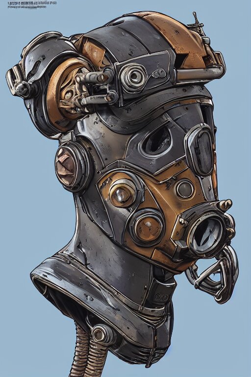 hardmesh retro futurist steampunk fallout 7 6 power armor head ...