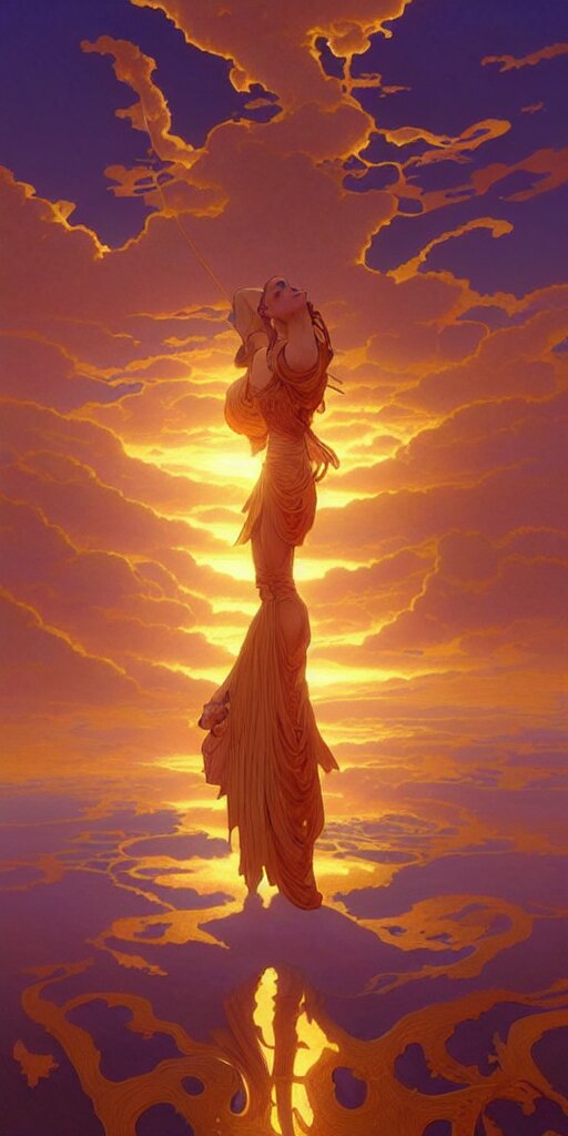 Lexica - Golden sky pan - dimensional omnipotent beings, intricate ...