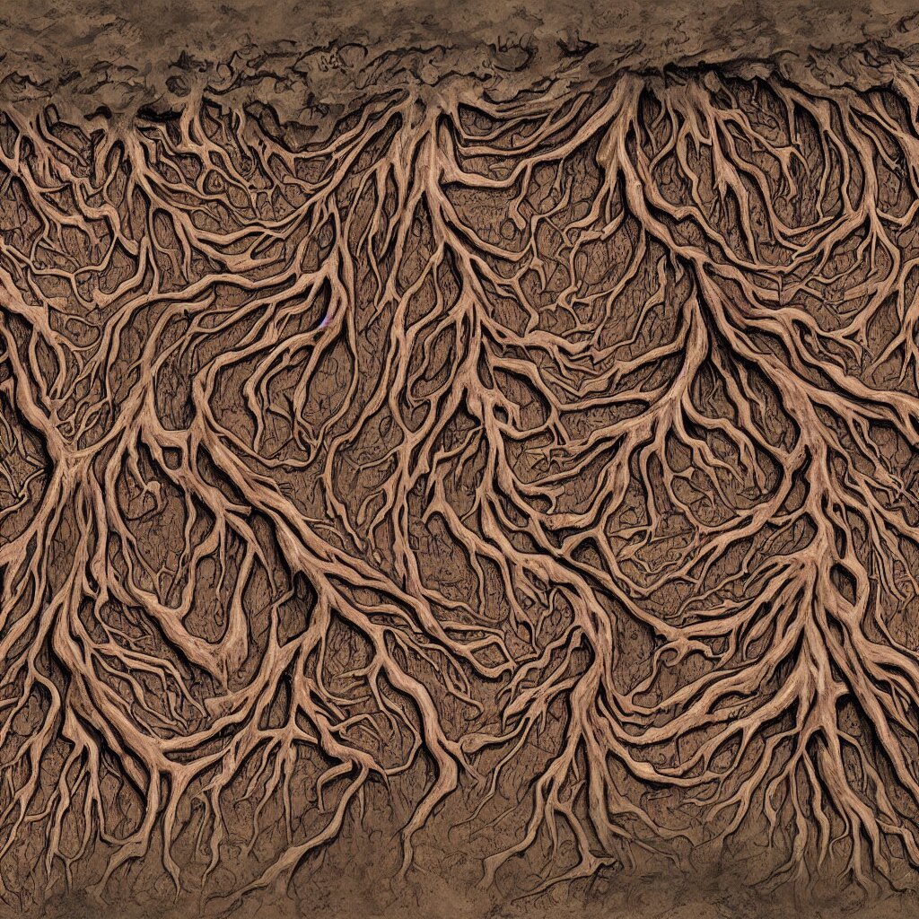 Lexica - A digital topdown painting of nightmare horror mud with bricks ...