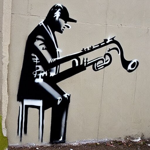 Lexica - Graffiti by Banksy of Vladimir putin playing the saxophone