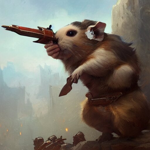 Lexica - Adorable Guinea Pig holding a frivolous weapon of war ...