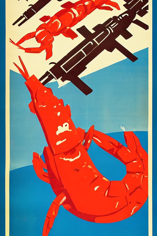 Lexica - Soviet Propaganda Poster for shrimp party