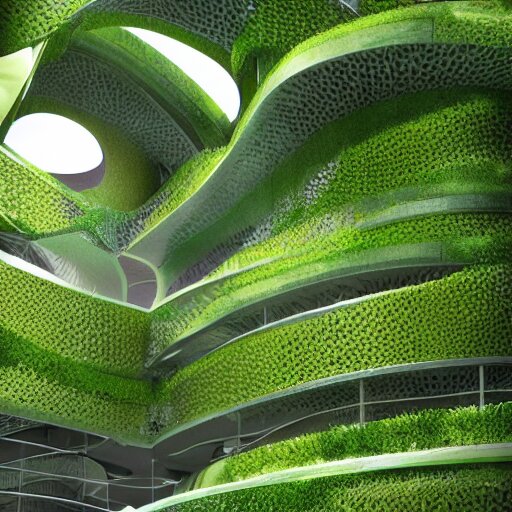 Lexica - Bioclimatic biomimicry architecture with greens, realistic ...