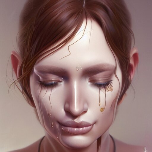 Lexica - A beautiful crying woman showing tears by hajime sorayama ...