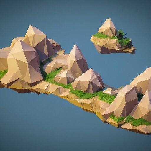 Lexica - Floating island in the sky, low poly, isometric art, 3d art ...