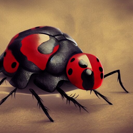 Lexica - Ladybug as a monster, fantasy art style, scary atmosphere ...