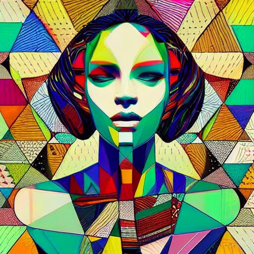 Geometrically abstract colors, extremely high detail, photoreali ...