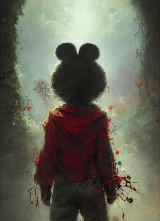 Lexica - A beautiful portrait of dead Mickey Mouse corpse, digital art ...