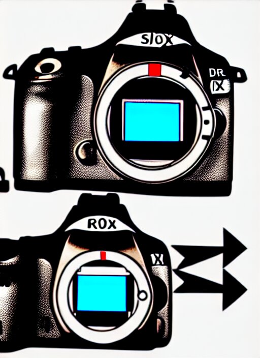 Lexica - A detailed diagram, a professional dslr camera pointed at the ...